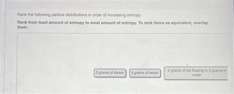 Solved Rank The Following Particle Distributions In Order Of