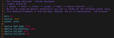 Port Binding Shellcode — Security Tube Linux Assembly Expert 32 Bit