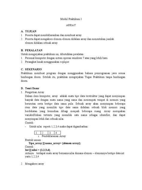 Praktikum Array Dalam Java Panduan Lengkap Pdf