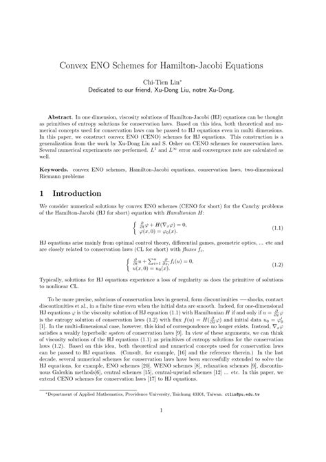 Pdf Convex Eno Schemes For Hamilton Jacobi Equations