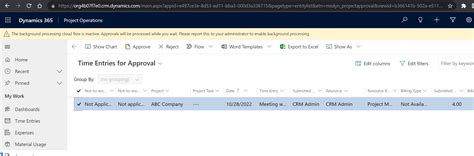 Background Processing Flow For Approvals In Project Operations D365