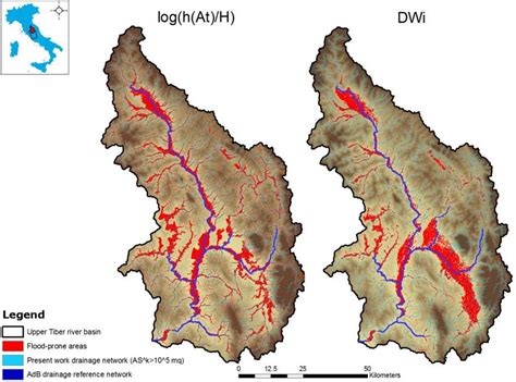 Flood Map Of The Upper Tiber River Basin Obtained Using The Linear