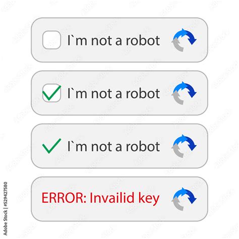 Captcha Icon I Am Not A Robot Flat Vector Illustration Isolated On