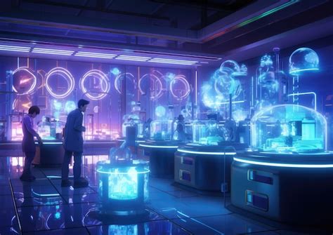 Premium Photo An Anime Background Set In A Futuristic Laboratory With