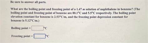 Solved What Are The Boiling Point And Freezing Point Of A Chegg
