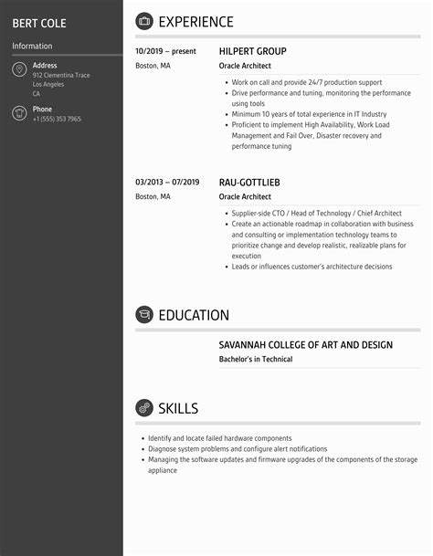 Oracle Architect Resume Samples Velvet Jobs