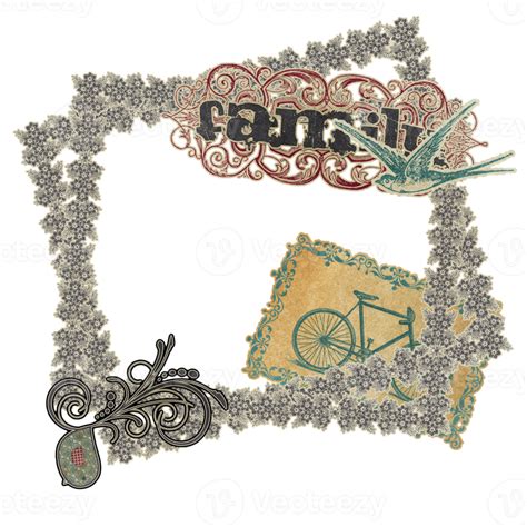 Vintage Collage Retro Style Design Frame Border Background