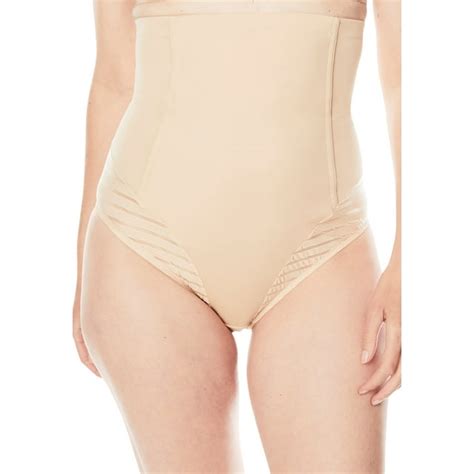 Secret Solutions Womens Plus Size Shadow Stripe Shaper High Waist