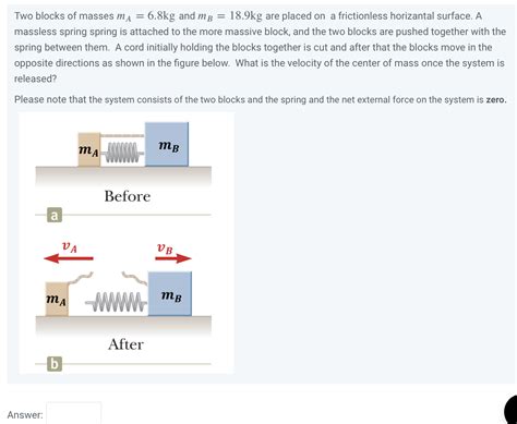 Solved Two Blocks Of Masses Ma 6 8 Kg And Mb 18 9 Kg Are