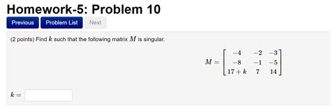 Solved Homework 5 Problem 10 2 Points Find K Such That