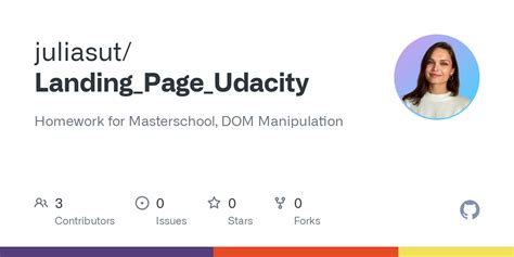 github juliasut landing page udacity homework for masterschool dom
