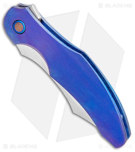 Cmf Metalworks Custom Cutlass Frame Lock Knife Blue Ti 35 Satin Blade Hq