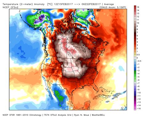 Map Conus Temperature Anomaly Feb 15 22 2017 Climate Signals