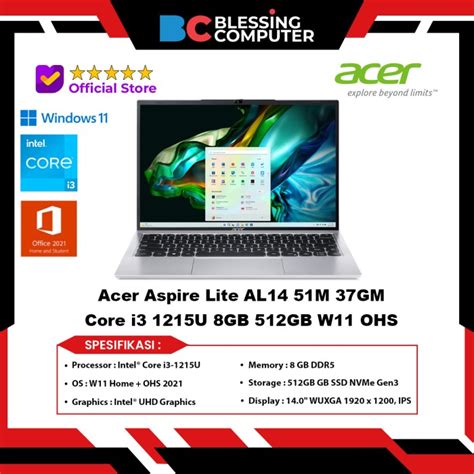 Promo Acer Aspire Lite Al M Gm Core I U Gb Gb W Ohs Cicil X Kota Denpasar