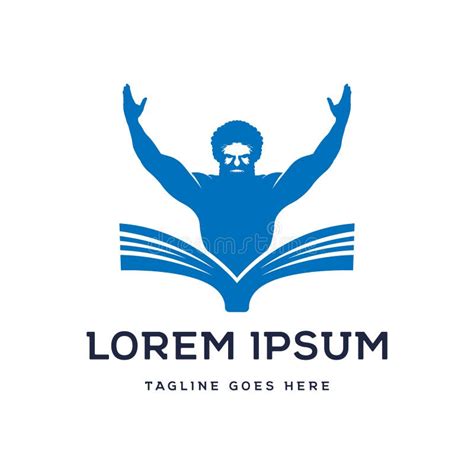 Ancient Philosopher With Book For Education Collage Logo Design Stock