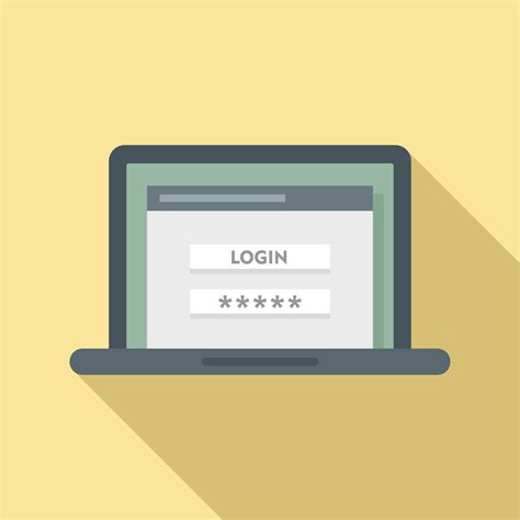 Laptop Authentication Icon Flat Style 14680381 Vector Art At Vecteezy