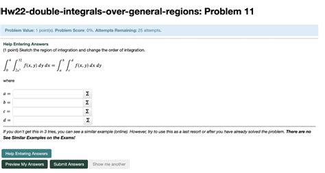 Solved Hw22 Double Integrals Over General Regions Problem