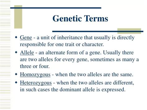 Ppt Genetic Terms Powerpoint Presentation Free Download Id