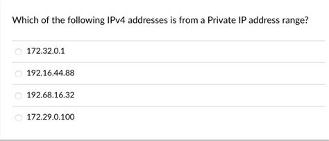 Solved Which Of The Following Ipv4 ﻿addresses Is From A