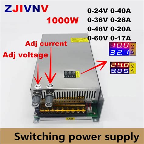 Input AC V W Switching Power Supply Output V V V V Adjustable DC Voltage And