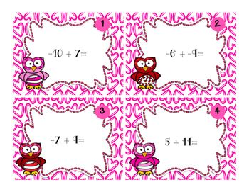 Integers Task Cards Adding Subtracting Multiplying Dividing