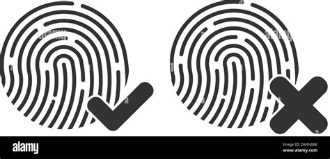 Fingerprint Touch Id Icon With Padlock Sign Lock And Unlock Concept