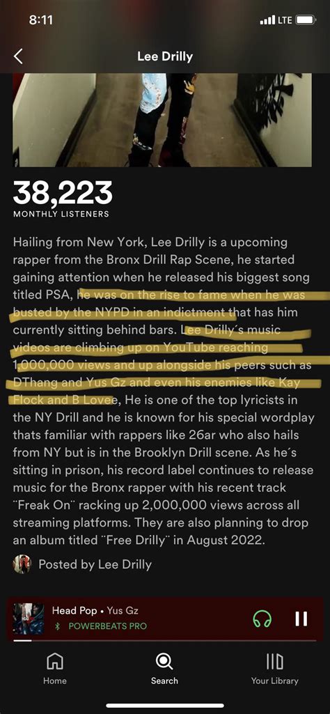 Lee Drilly Spotify Page🤣 R Nystateofmind