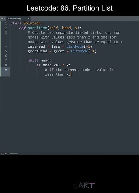 Leetcode 86 Partition List In Python Python Leetcode Python Coding