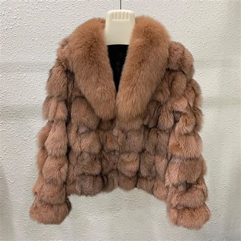 럭셔리 여우 모피 코트 자연 모피 재킷 여성용 큰 칼라 풀 슬리브 외투 HF 스트리트웨어 겨울 AliExpress