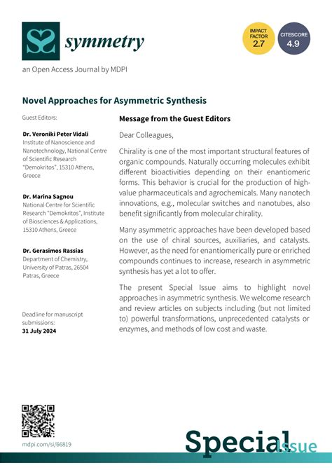 Pdf Special Issue In Symmetry Journal