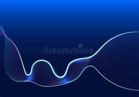 Flowing Smooth Wave Pattern On A Blue Background Internet Network And