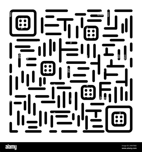 Example Of Qr Code Black Line Vector Icon Mobile Scanner Identification Pictogram Stock Vector