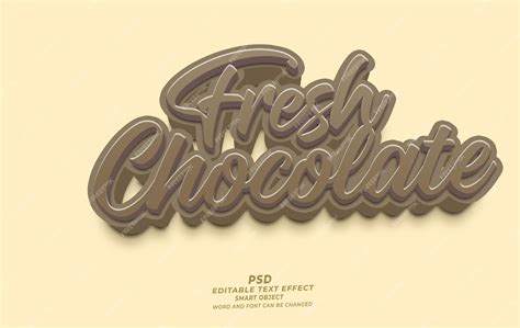 Premium Psd Fresh Chocotate Psd 3d Editable Text Effect