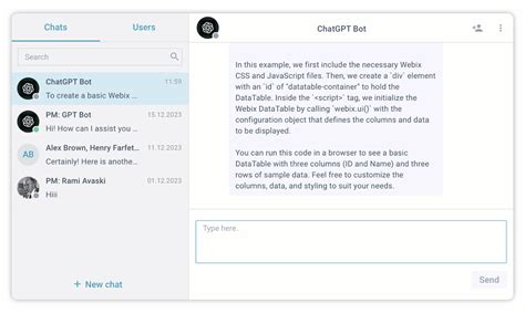 Webix 103 Typing Mode For Bot Generated Responses In Chat Data