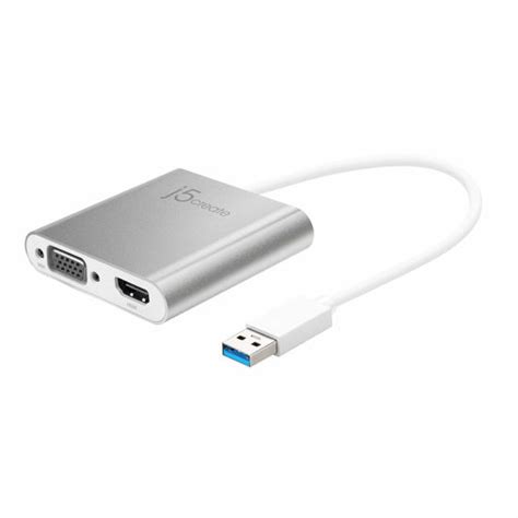 GetUSCart J5create USB To HDMI VGA Multi Monitor Adapter Supports Resolutions Up To 2048 X