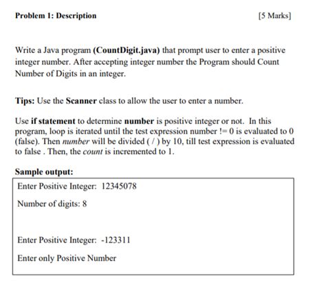 Solved Problem Description Marks Write A Java Program Chegg
