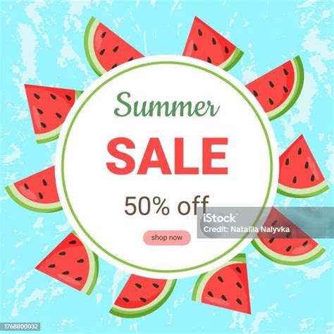 파란색 배경에 수박이 있는 여름 판매 배너 템플릿 및 배너 벽지 포스터 브로셔 바우처 할인 벡터 일러스트 레이 션 0명에 대한