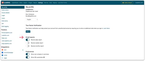 Set Up Email Reports