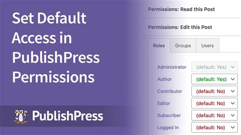 How To Set Default Access In Publishpress Permissions Publishpress
