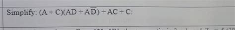 Solved A C AD ADˉ AC C Chegg com
