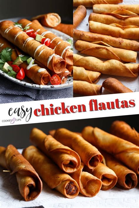 Easy Chicken Flautas Flautas De Pollo Cookies And Cups