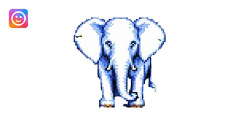 Postgresql Database Logo With Elephant Symbol In Pixel Art Emoji Ai