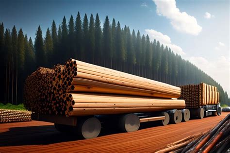 Premium Ai Image Logging Timber Wood Industry