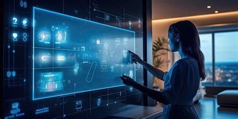 Premium Ai Image Woman Interacting With Modern Smart Home