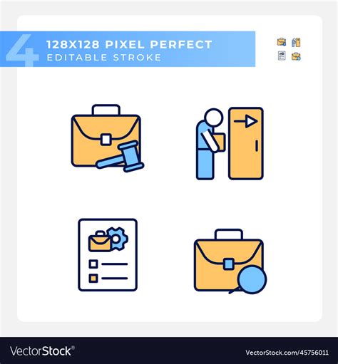Recruitment Stages Pixel Perfect Rgb Color Icons Vector Image