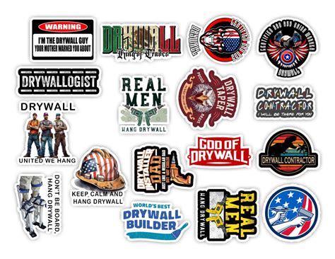Drywall 16 Pcs Sticker Pack Laminated Vinyl Waterproof Stickers Etsy