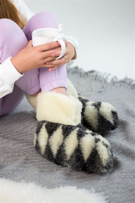 Чуні з овчини ромби Фабрика шкур Botey