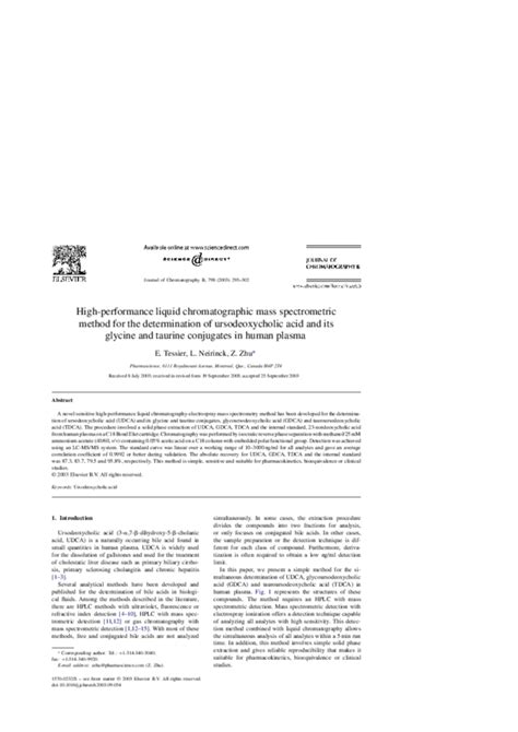 Pdf High Performance Liquid Chromatographic Mass Spectrometric Method For The Determination Of