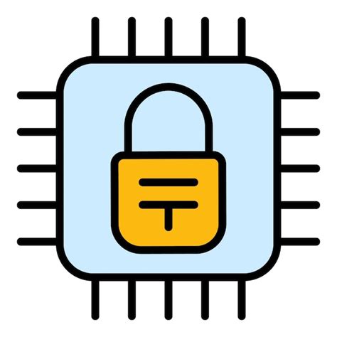Premium Vector Cyber Lock Icon Outline Vector Secure Padlock Privacy Internet Color Flat