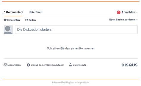 Disqus Commenting System For Blogless